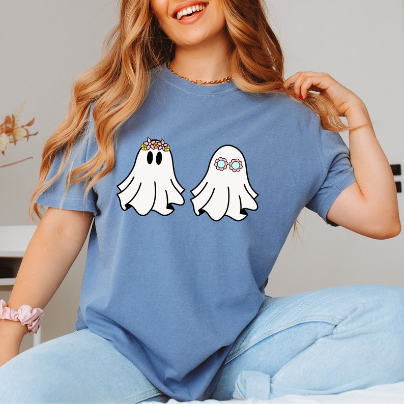 Boho Ghosts SVG PNG File Cute Ghost Halloween Aesthetic - Etsy