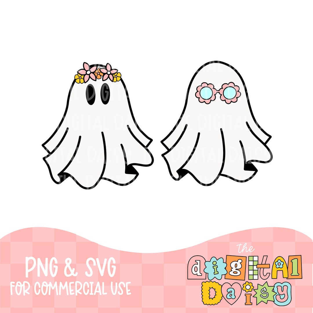 Boho Ghosts SVG PNG File Cute Ghost Halloween Aesthetic - Etsy