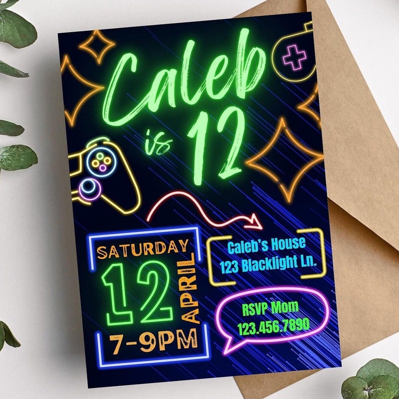 Green Party Invitations - Etsy