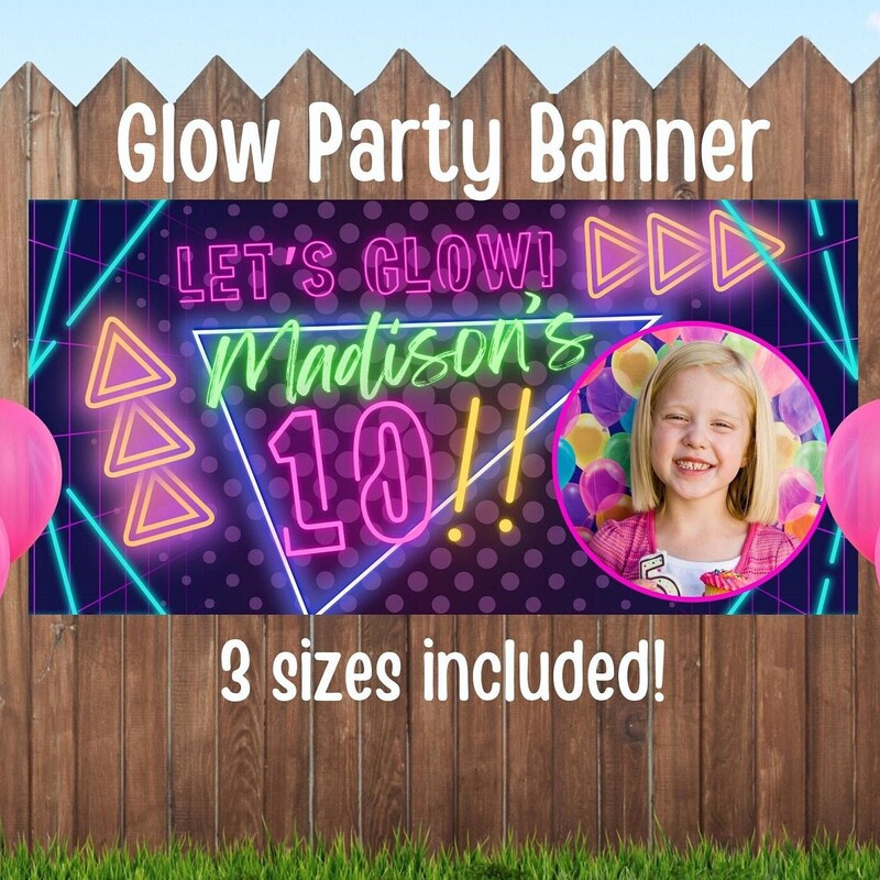 Neon Birthday Banner - Etsy