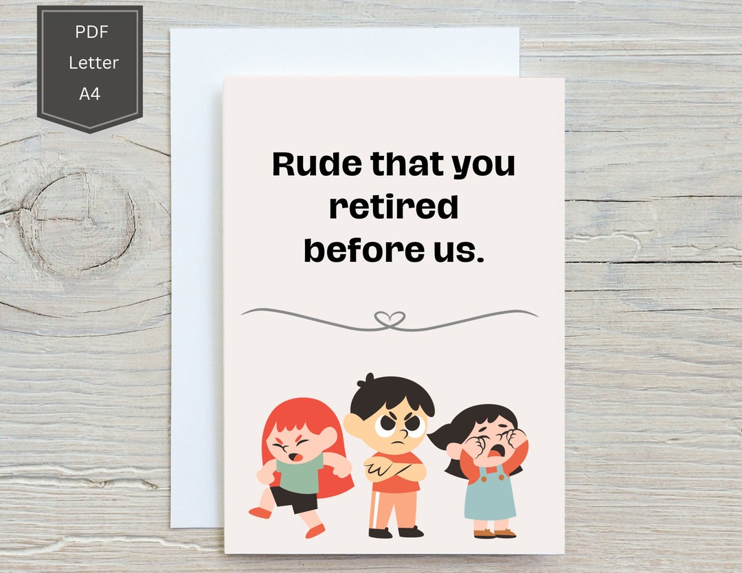 Funny Retirement Card Digital Retirement Card Printable - Etsy