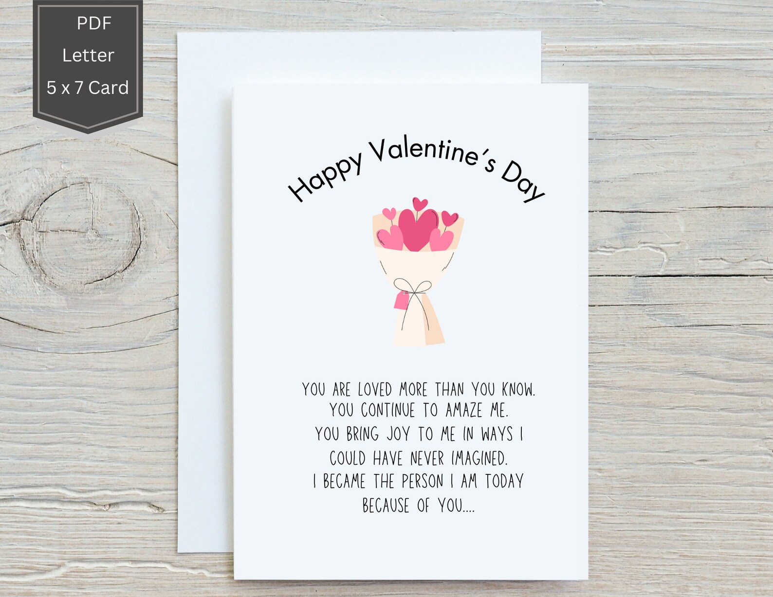 Printable Valentine's Day Card, Digital Valentine's Day Card, Flower ...