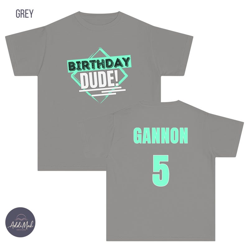 Birthday Dude T-shirt With Personalized Name and Age on Back, Birthday ...