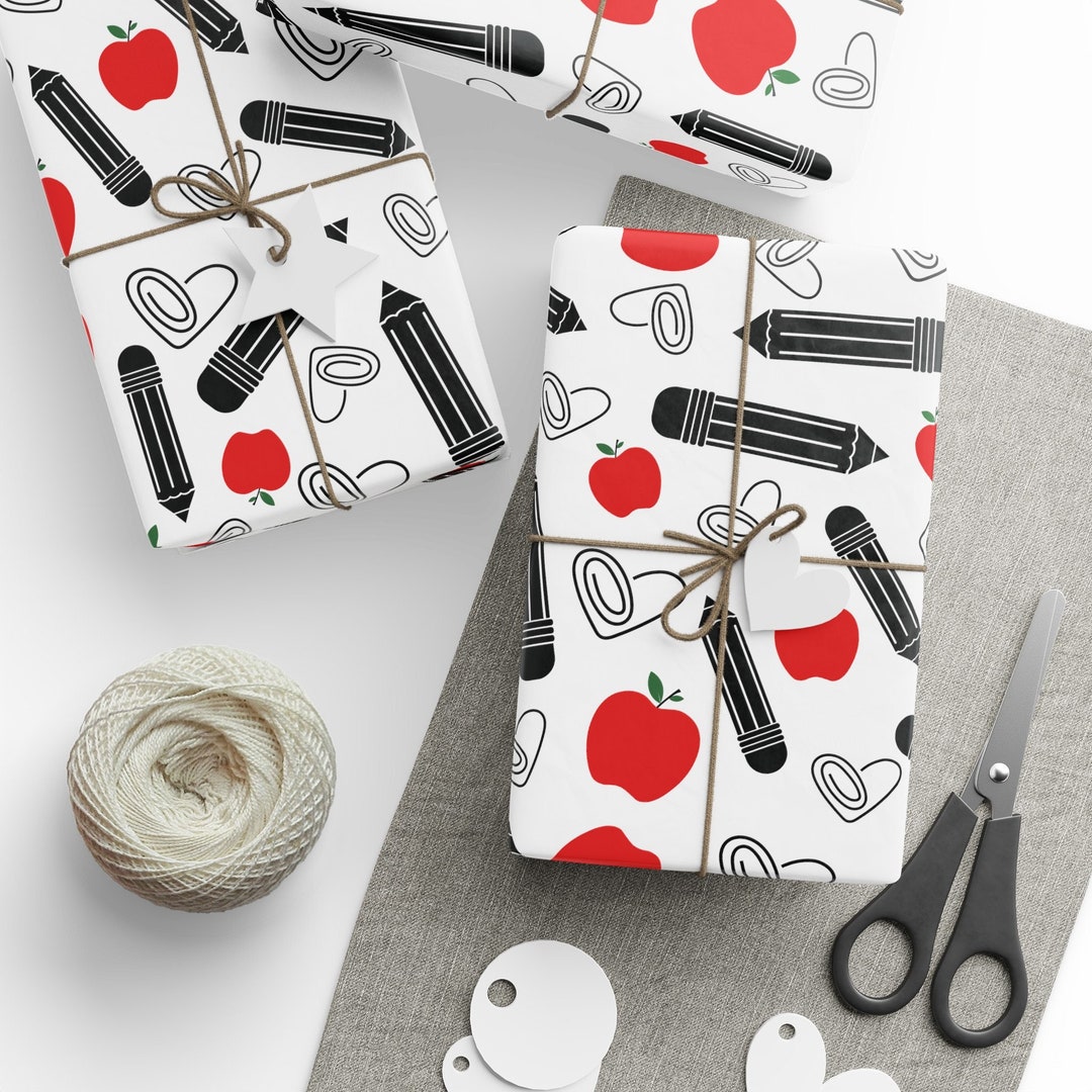 Teacher Gift Wrapping Paper, Birthday Giftwrap, Back to School Roll of ...