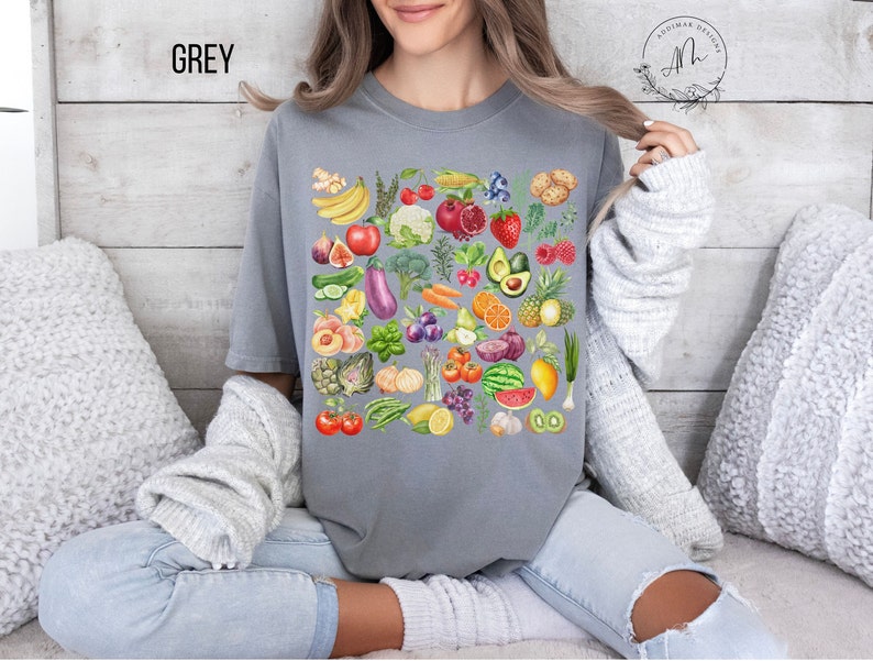 Fruit Veggie Cottage Core Comfort Colors T-shirt, Gardening Tee ...
