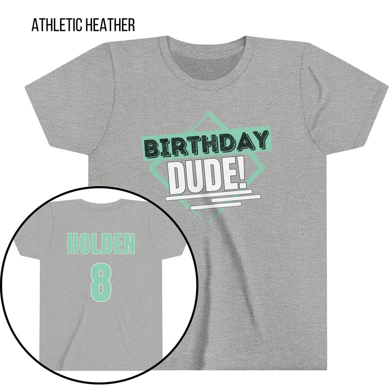 Birthday Dude T-shirt With Personalized Name and Age on Back, Birthday ...
