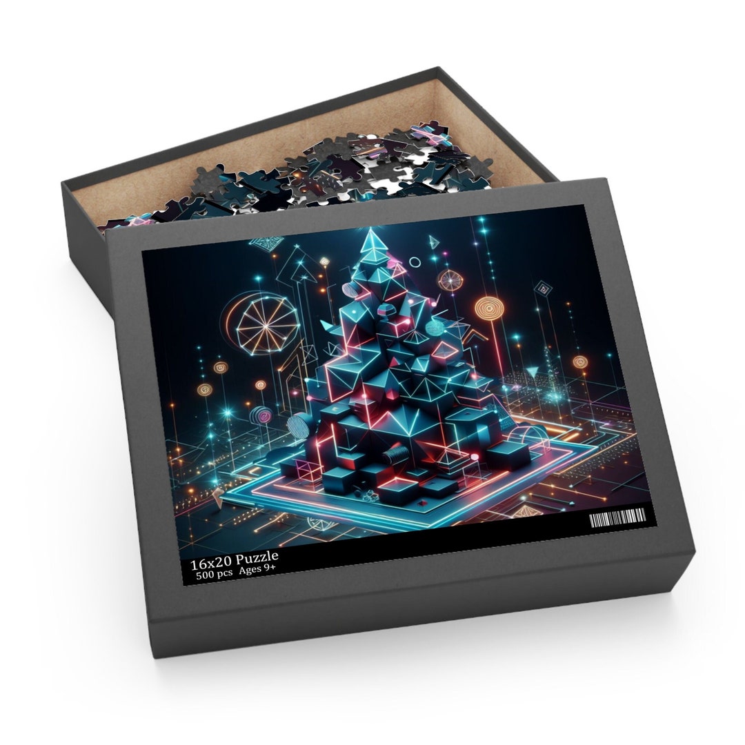 Christmas Puzzle Piece Christmas Tree Puzzle Geometric Puzzle Unique ...