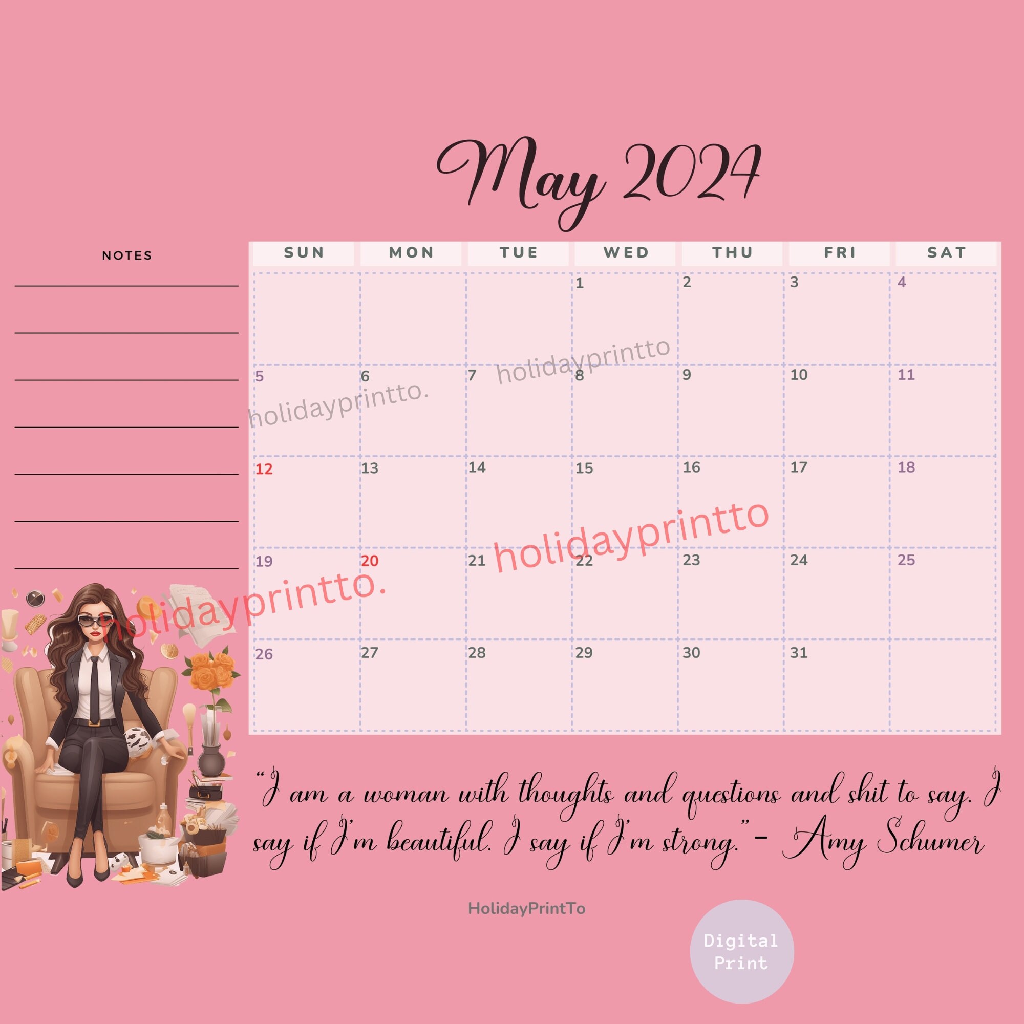 Girlbosses Boss Lady Calendar 2024 Female Calendar Calendar-2024 ...