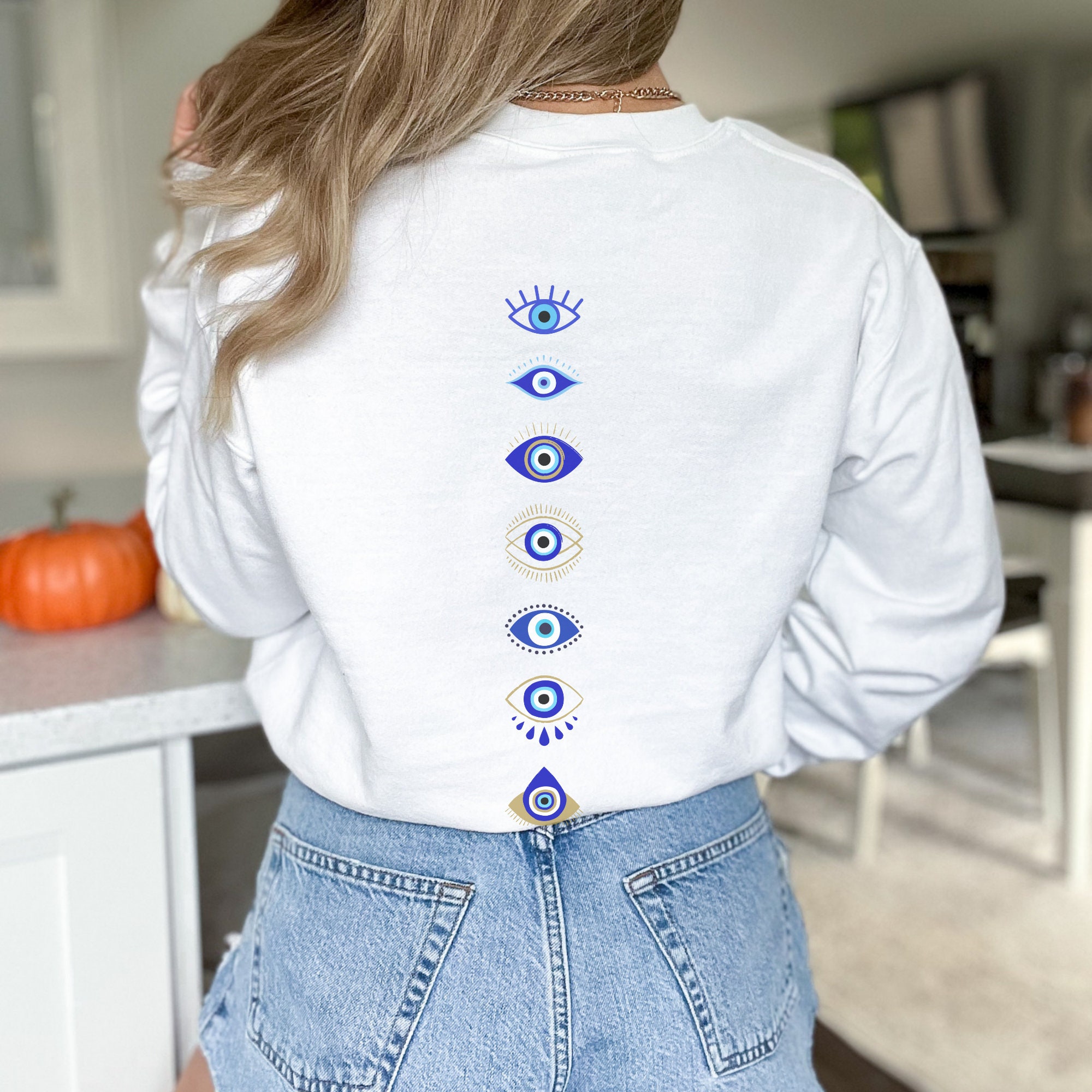 Evil Eye Shirt, Turkish Evil Eye Sweatshirt, Santorini Sweatshirt ...