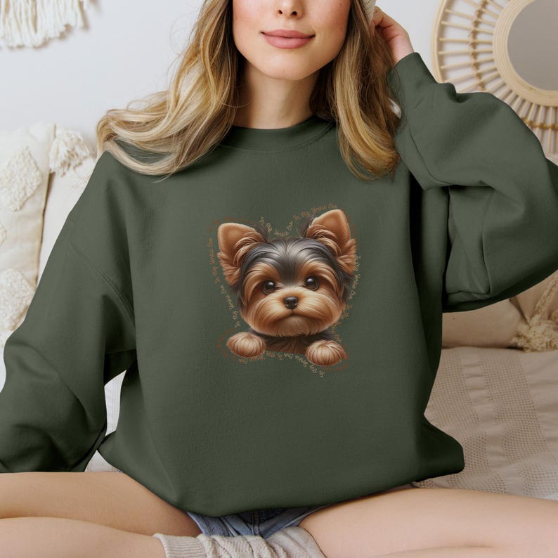 Yorkie Sweatshirt: "in My Yorkie Era" Dog Lover Crewneck - Etsy