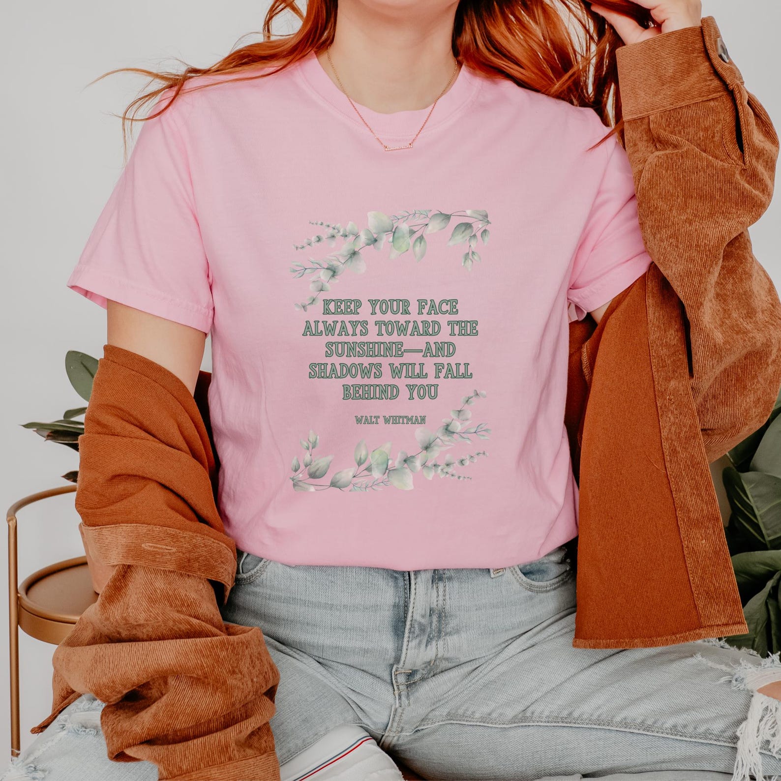 Walt Whitman Quote Comfort Colors® T-shirt: Botanical Poetry Tee - Etsy