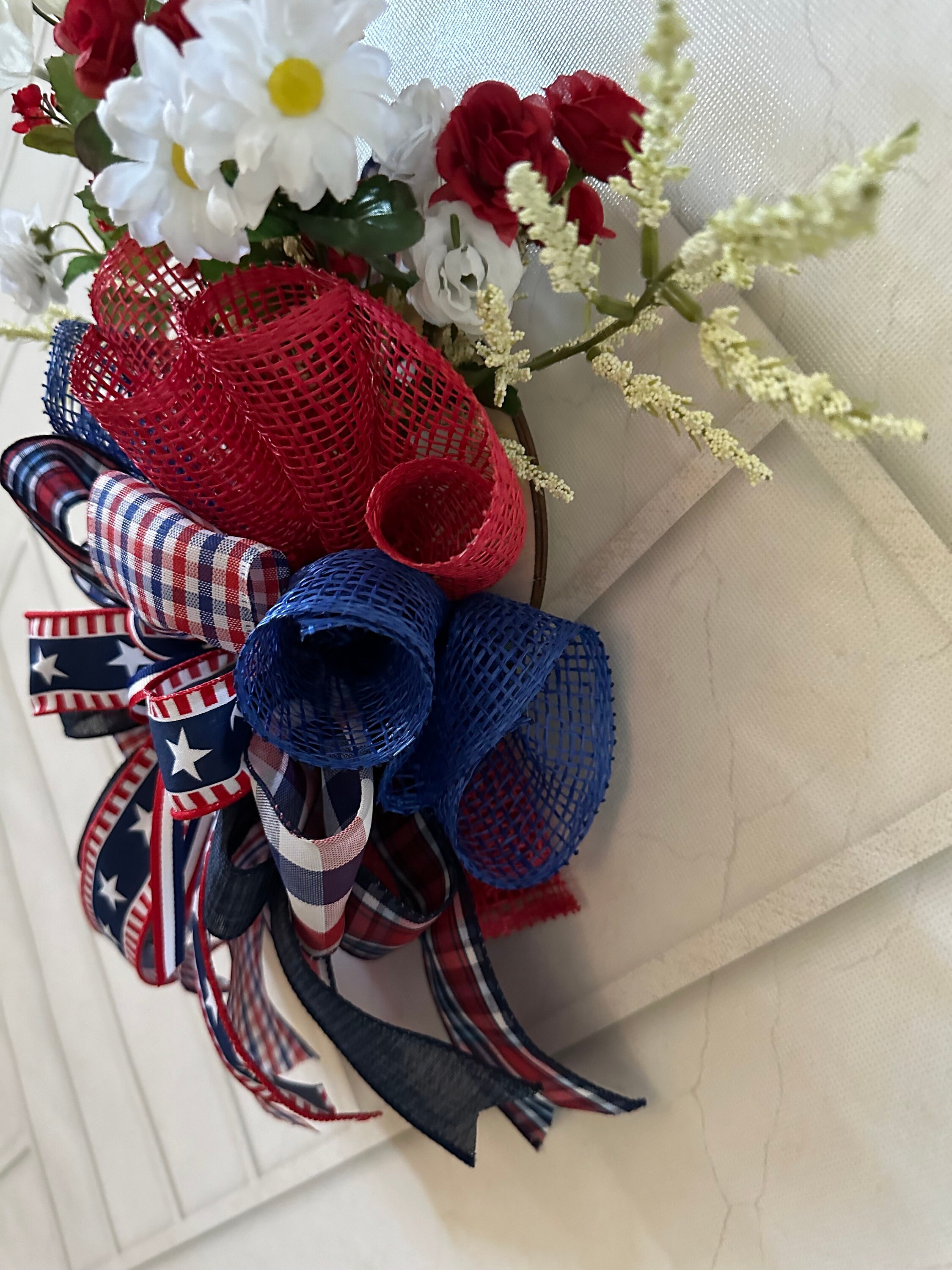 Patriotic Red White Blue Mailbox Decor | Memorial Day | 4th of July ...