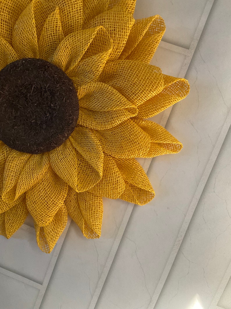 Handcrafted Sunflower Wreath - Rustic Burlap, 18-inch Door Decor ...