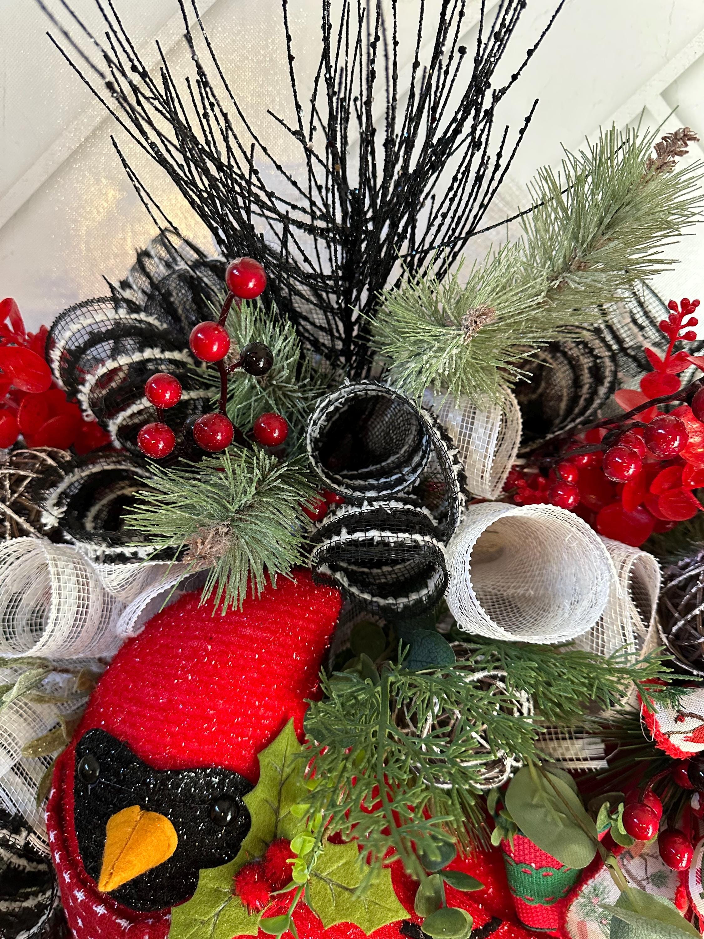 Cardinal Winter Wreath – Christmas & Memorial Door Decor - Etsy