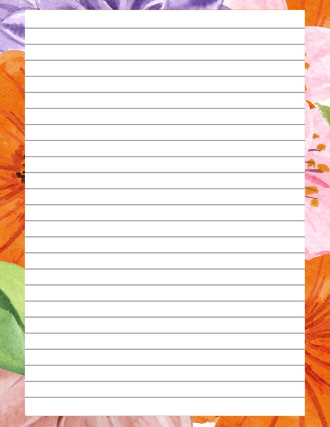 Printable Stationery, Blank & Lined Paper With a Beautiful Image of a ...