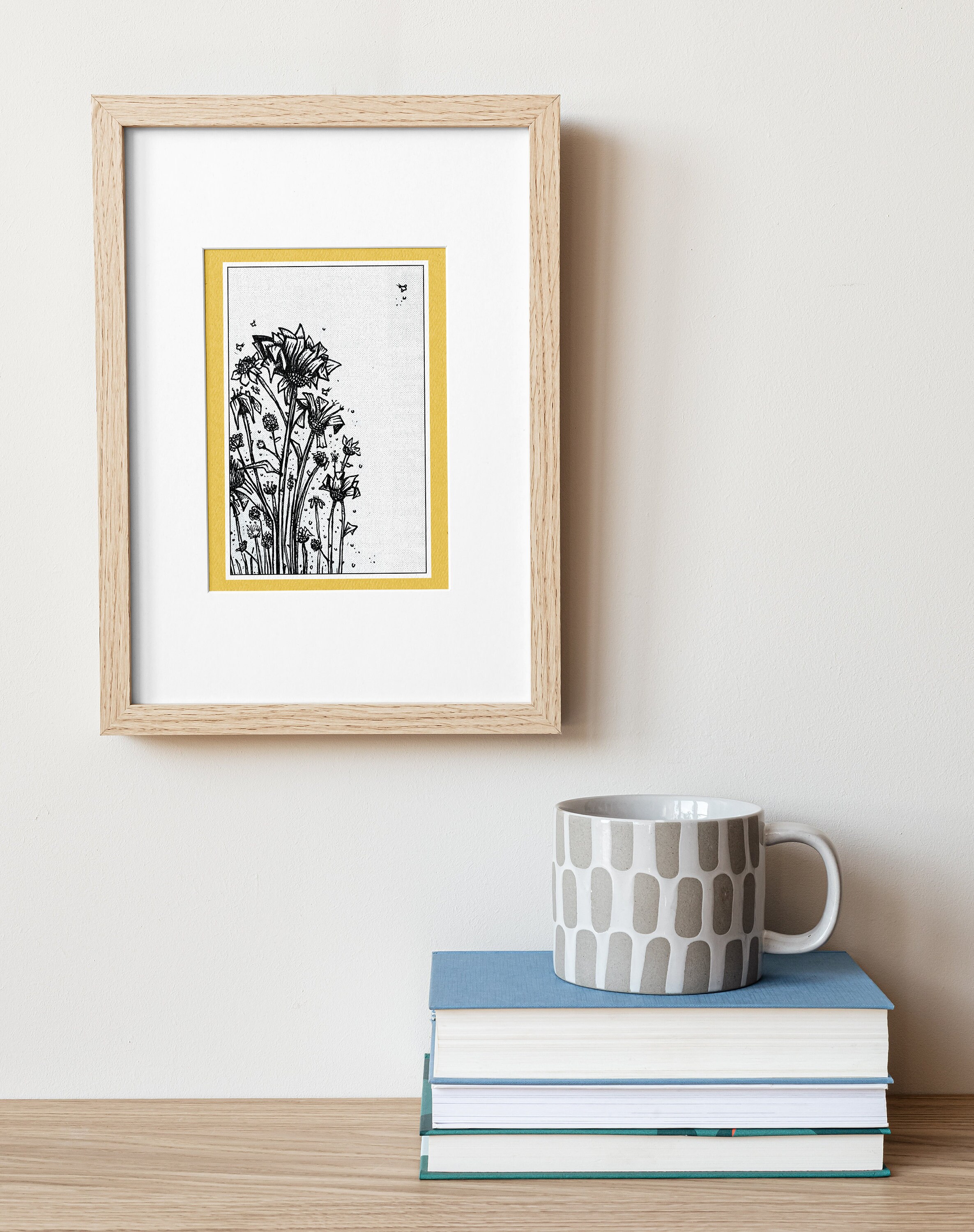 Meadow Flowers Ink Illustration Art Print Poster - Etsy