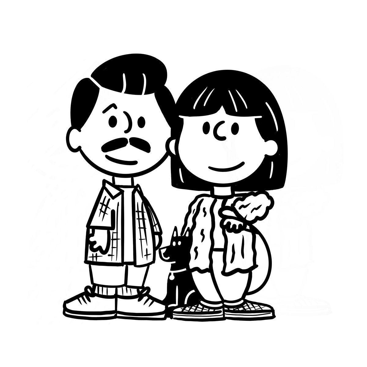 Personalized Couple's Peanuts Caricature Portrait - Etsy
