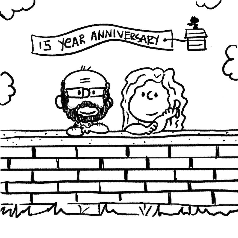 Personalized Couple's Peanuts Caricature Portrait - Etsy