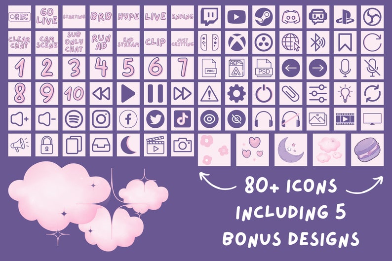 Pink Space Stream Deck Icons | Streamer | Twitch | Discord | Youtube ...