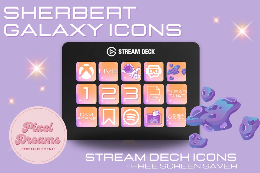 Sherbert Galaxy Stream Deck Icons | Streamer | Twitch | Discord ...