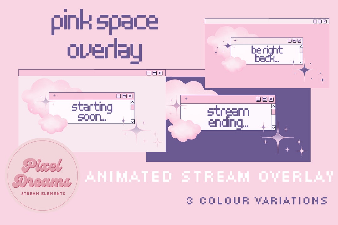 Pink Space Stream Overlay | Stream Start up Screen | Streamer | Twitch ...