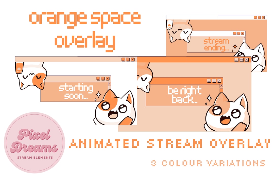 Orange Space Stream Overlay | Stream Start up Screen | Streamer ...