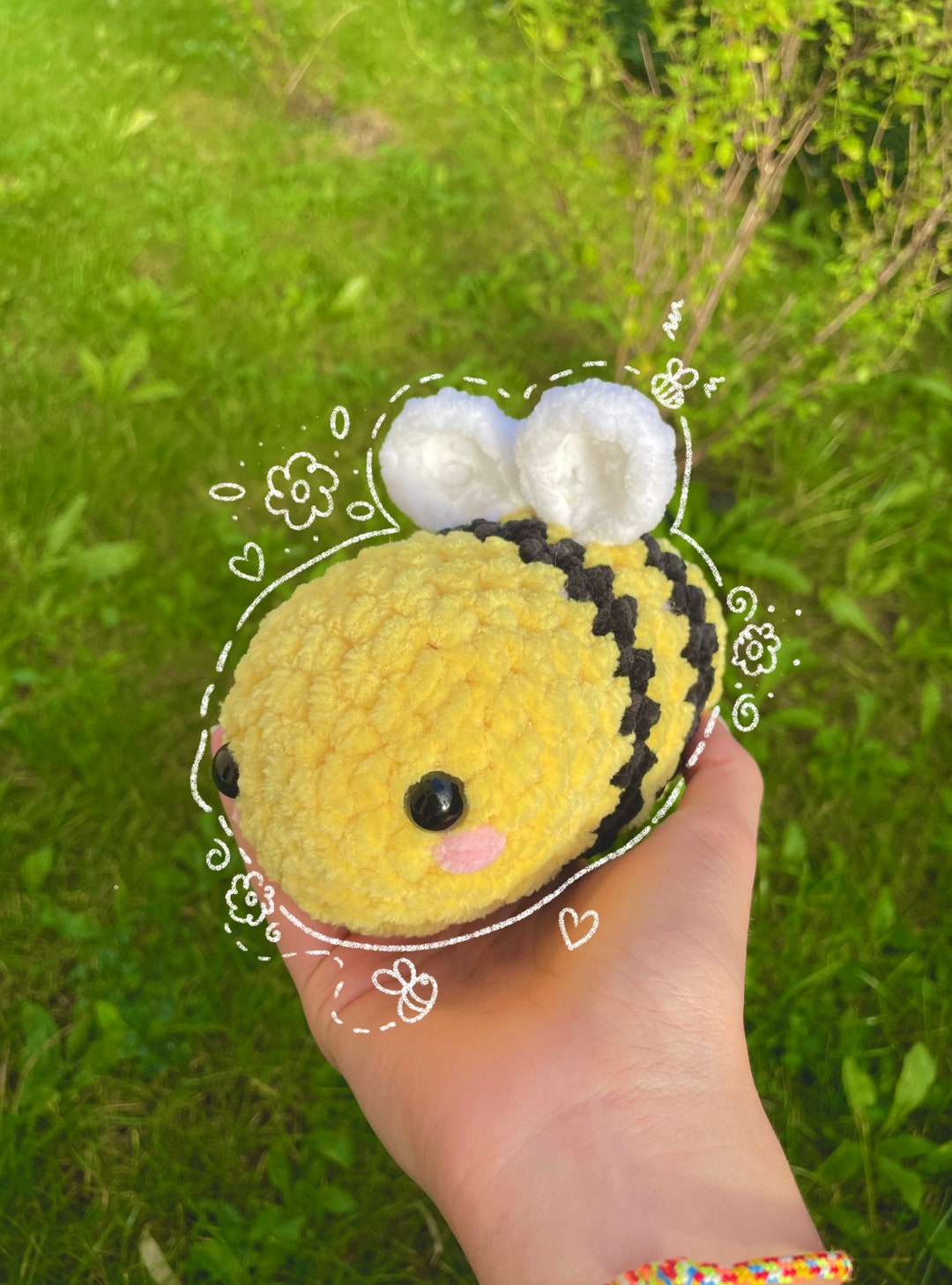Crochet Chunky Bee Plush, Crochet Bee Plush - Etsy