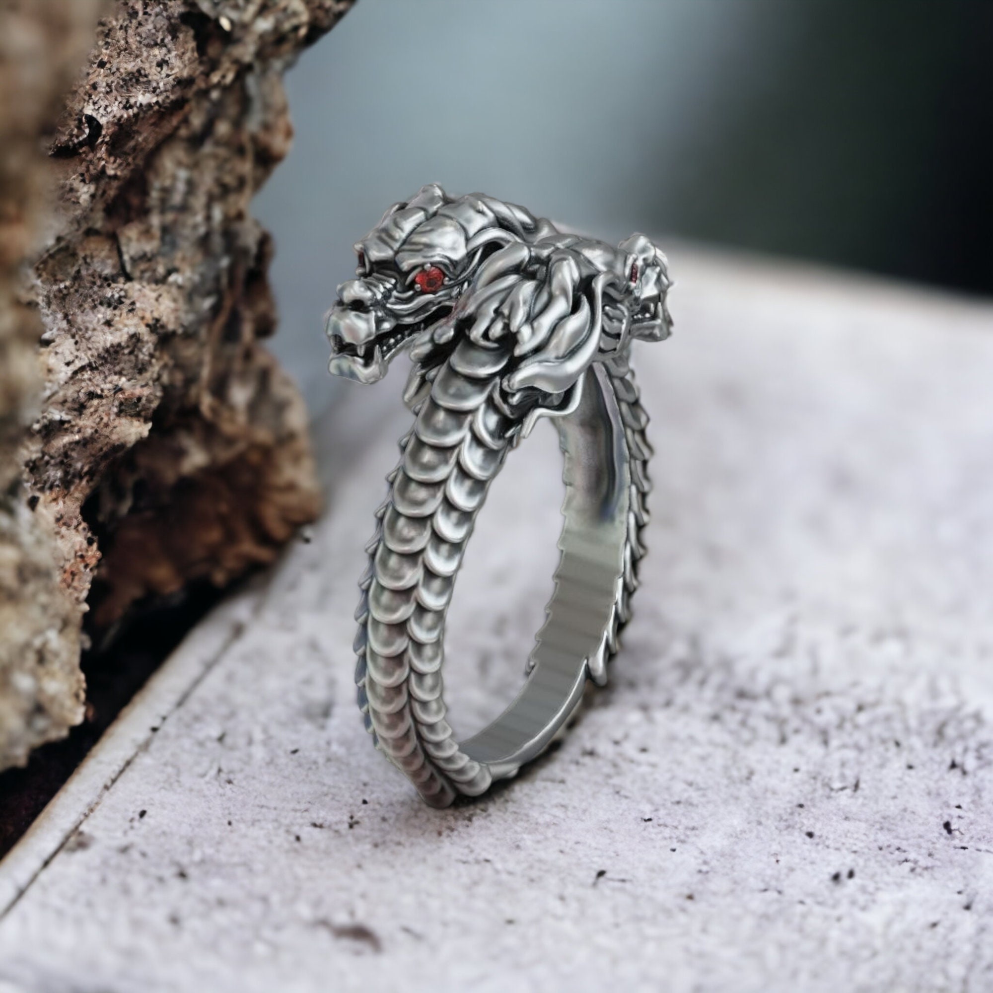 925 Silver Adjustable Chinese Dragon Ring Unique Unisex - Etsy