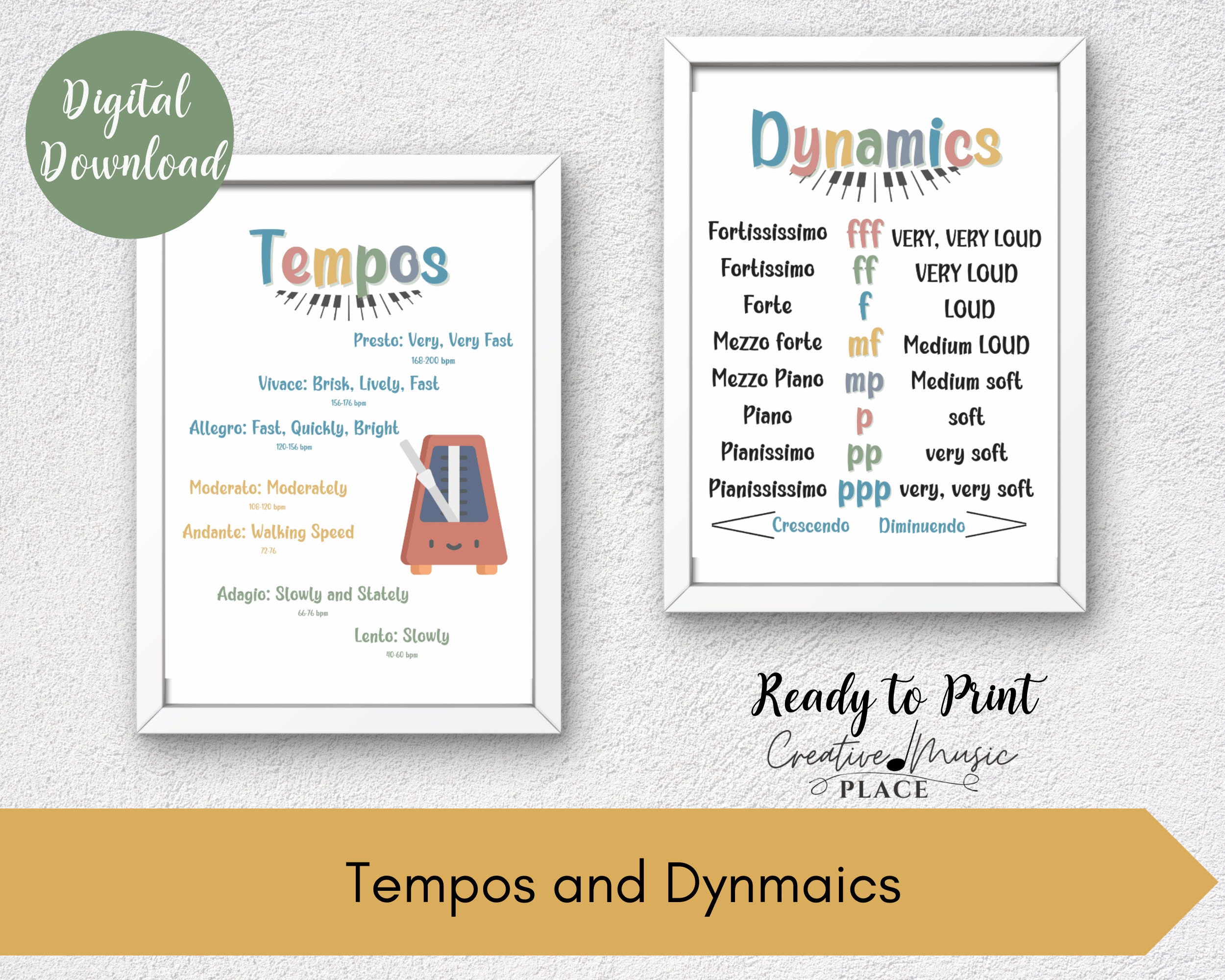 Set of 12 Music Education Posters, Music Theory Posters, Montessori ...