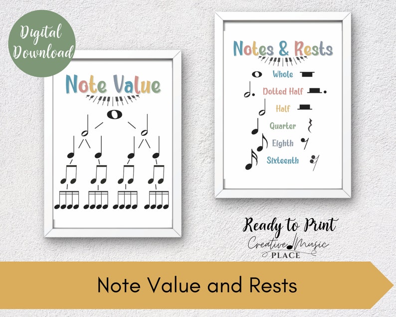 Set of 12 Music Education Posters, Music Theory Posters, Montessori ...