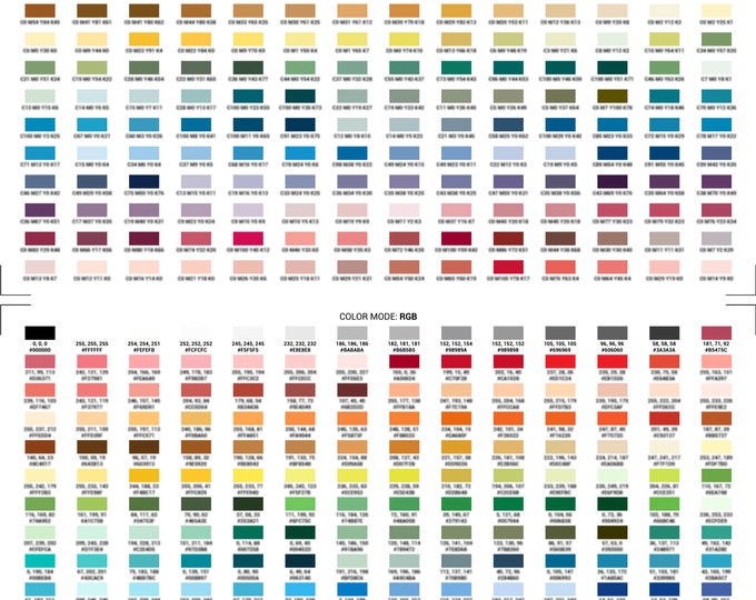 PDF Digital Print of Color Test Chart (CMYK & Rgb) - DTG Color Swatch ...