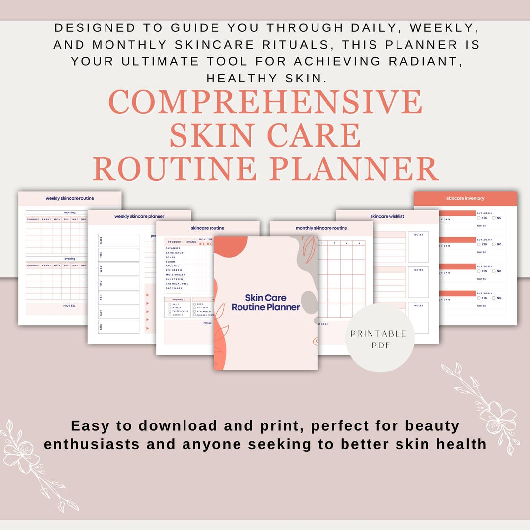 Skin Care Routine Planner PDF, Daily & Weekly Skincare Schedule ...