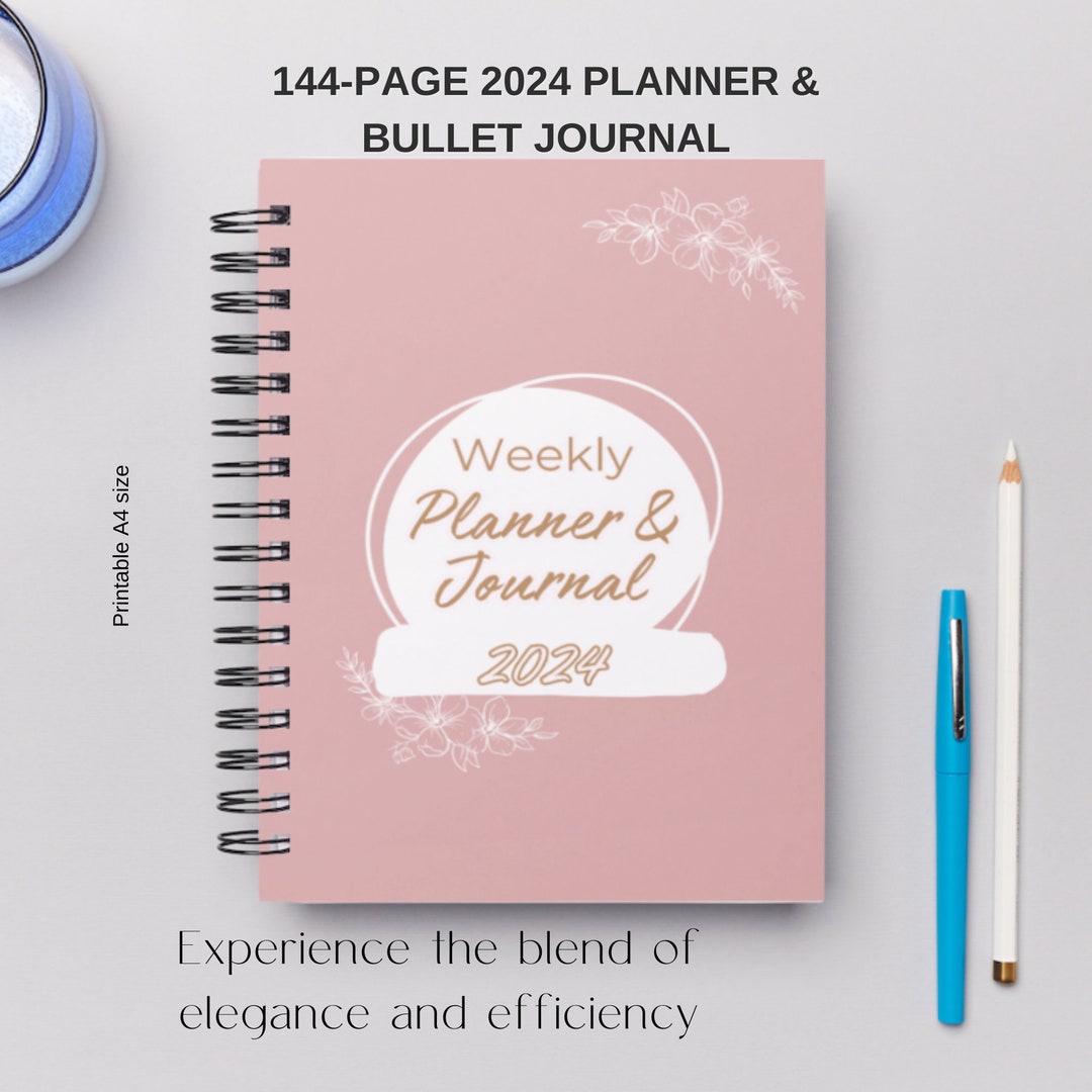 2024 Rose Pink Planner: Weekly, Monthly, Habit & Mood Tracker (A4 PDF ...