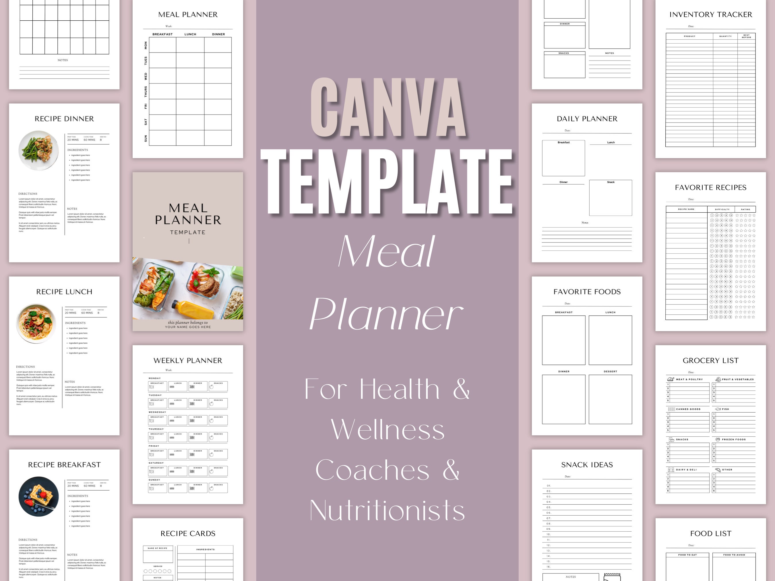 Canva Promeal Planner: Meal Plan Template for Health Coaches ...