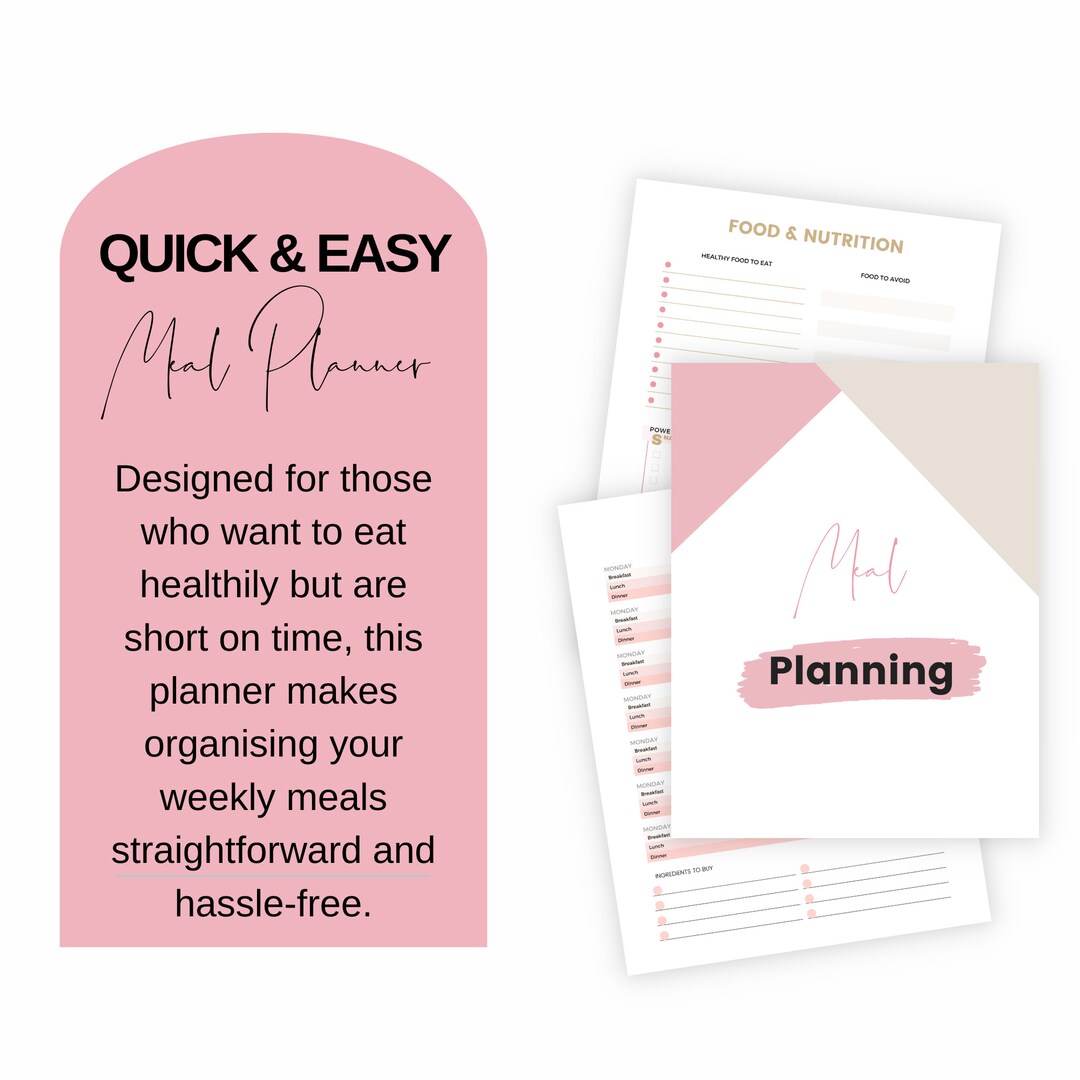 Quick and Easy Meal Planner PDF, Simple Weekly Meal Planning, Food and ...