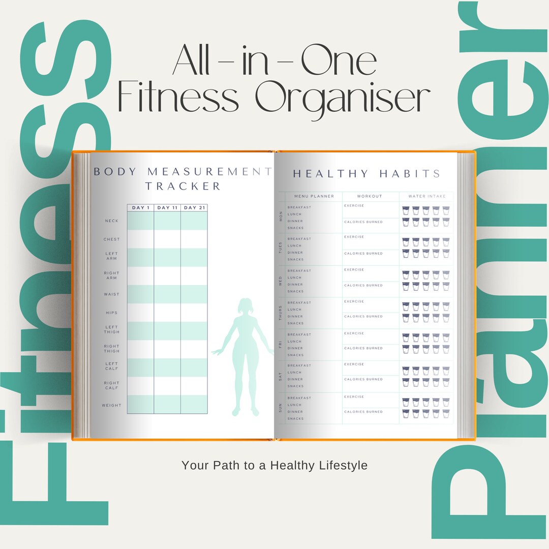 Complete Fitness Planner: Workout, Meal & Habit Tracker (printable PDF ...