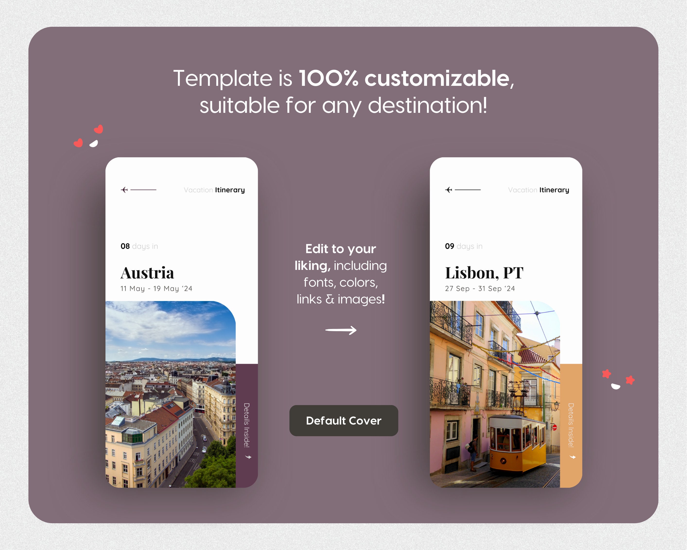 Canva Mobile Itinerary DIY Template (vienna, Austria Cover) | Vacation ...