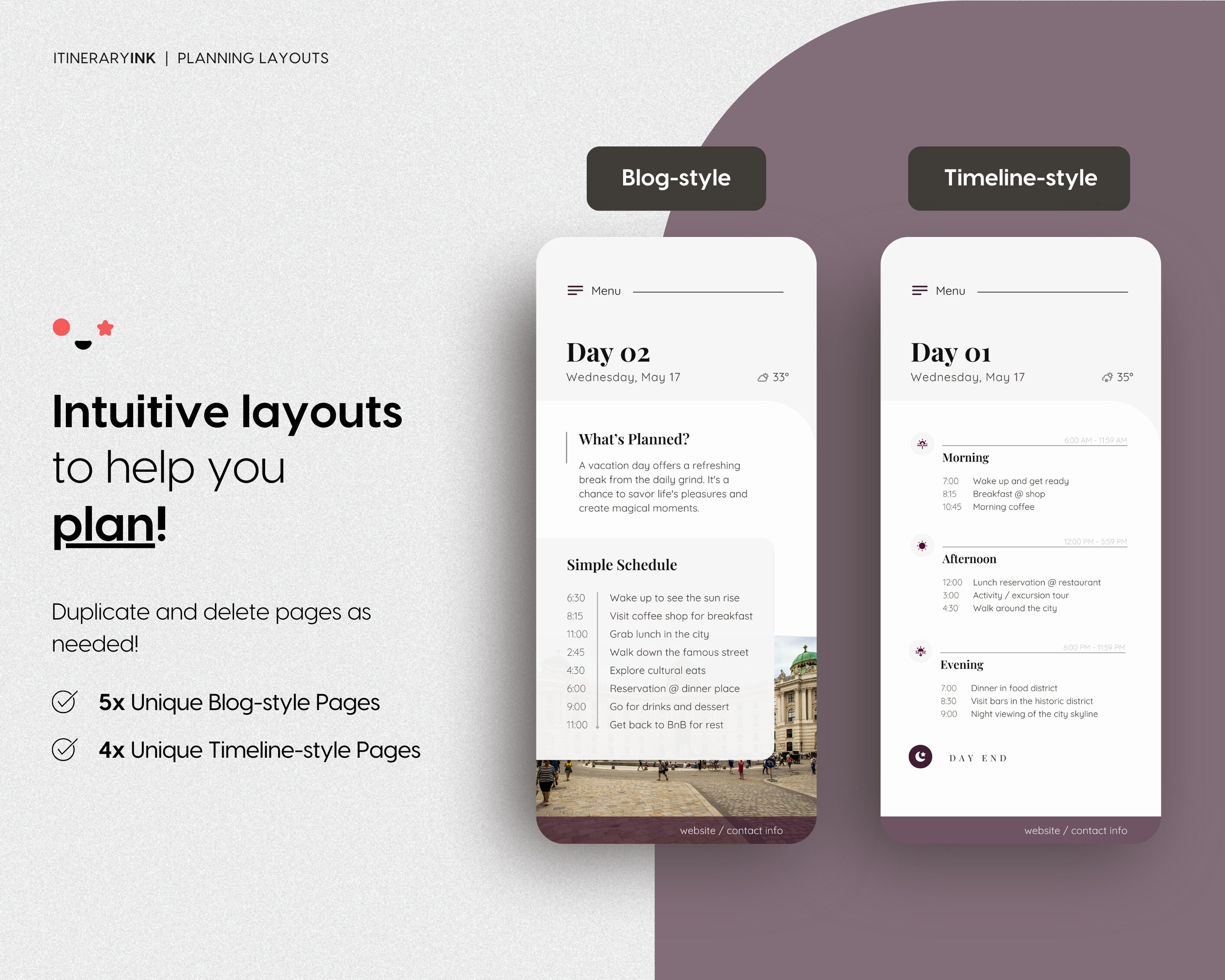 Canva Mobile Itinerary DIY Template (vienna, Austria Cover) | Vacation ...