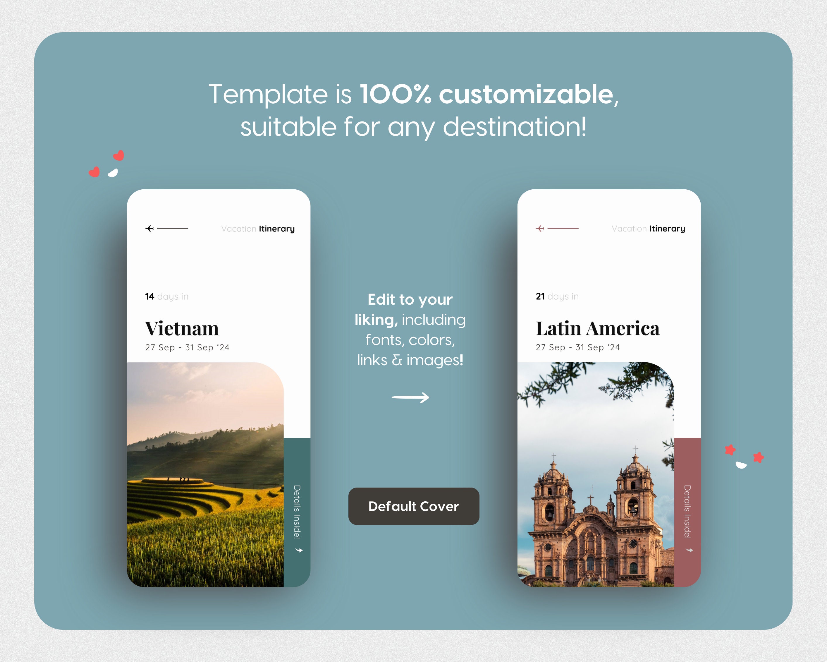 Canva Mobile Itinerary DIY Template (saigon, Vietnam Cover) | Mobile ...