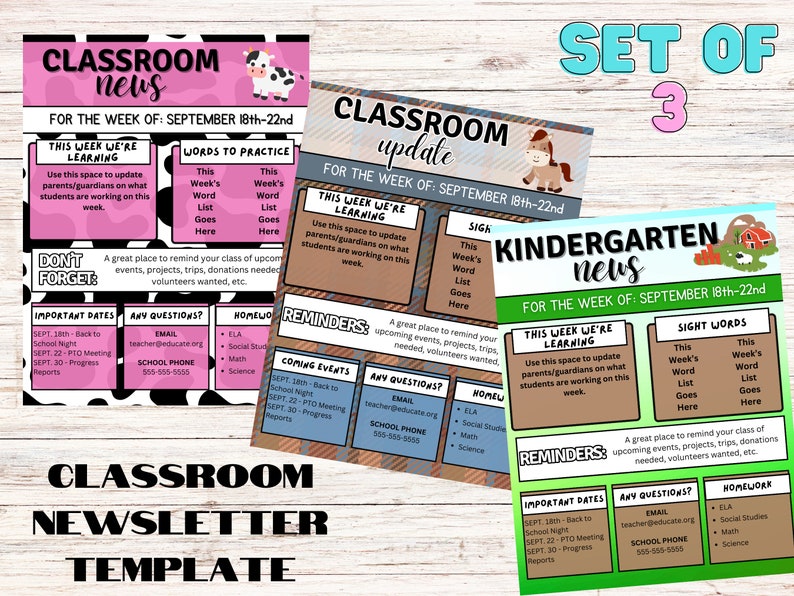 EDITABLE Classroom Newsletter Template - Barnyard Printable Newsletter ...