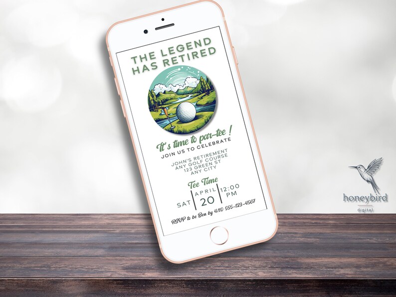 Golf Retirement Invitation Tee Time Retirement Invitation for Him ...