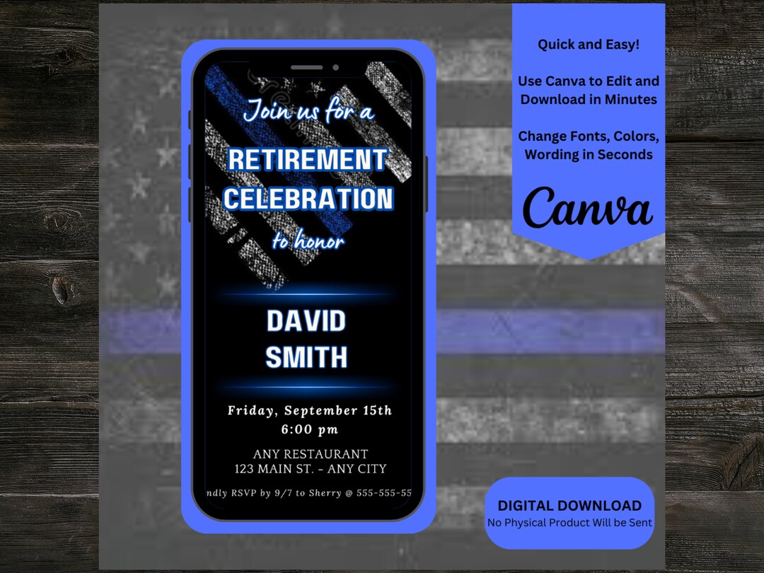 Law Enforcement Retirement Invitation Template, Police Retirement Party ...
