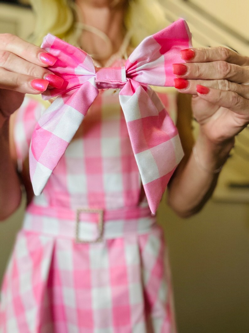 Margo Robbie Pink Gingham Dress Costume Inspo by Barbiedoll - Etsy