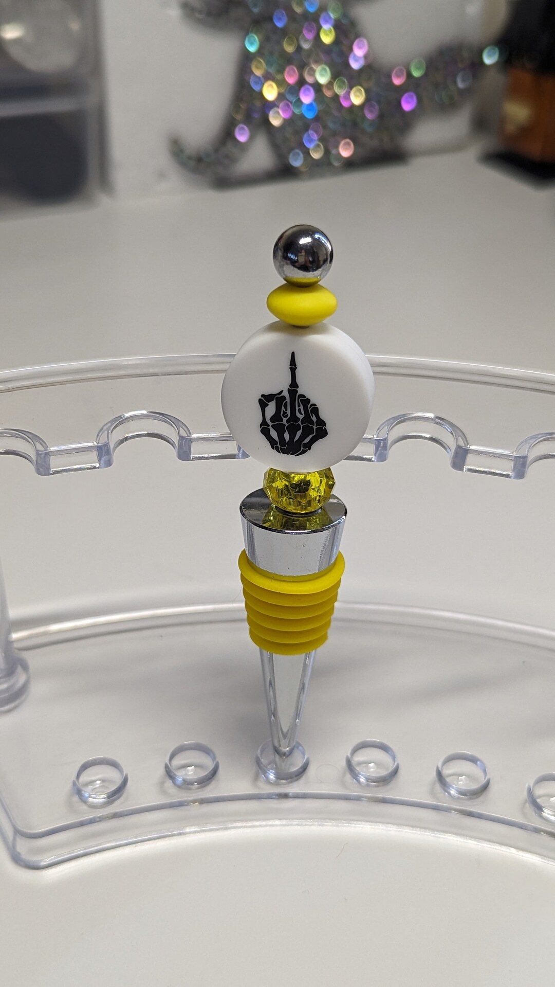 Skeleton Middle Finger Wine Stopper Gifts Wine Lover - Etsy