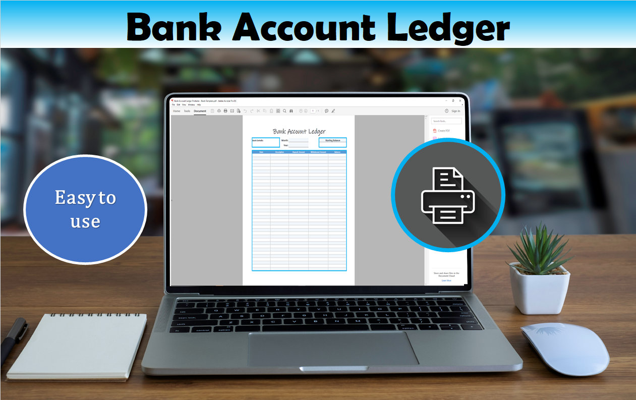 Bank Account Ledger Bank Reconciliation PDF Financial Planning Tool ...
