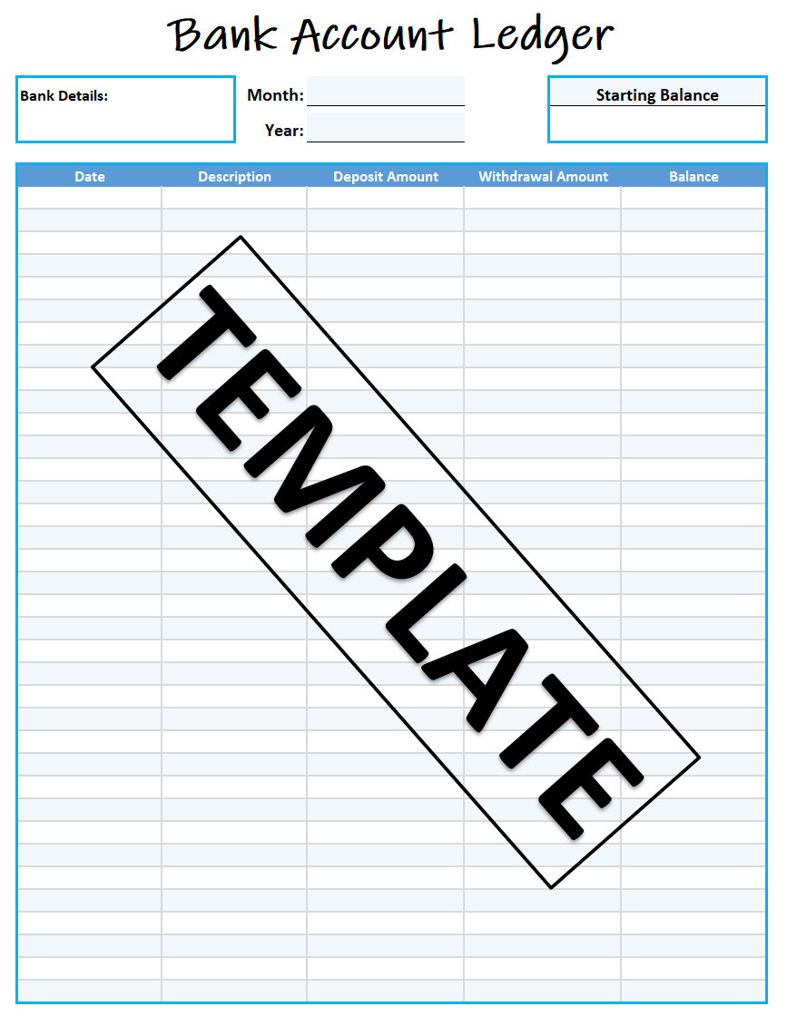 Bank Account Ledger Bank Reconciliation PDF Financial Planning Tool ...