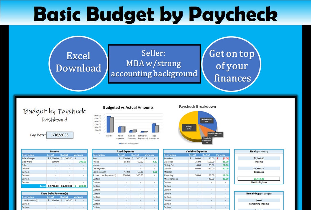 Paycheck Budget Tracker | Expense Log Book | Financial Planning Tool ...