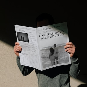 Couple Anniversary Newspaper Template, 1 Year Anniversary Gift for ...