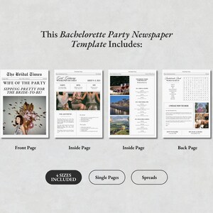 Newspaper Bachelorette Party Itinerary Template, Printable Bachelorette ...