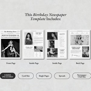 Large Birthday Newspaper Template, Customizable Newspaper Prop for ...